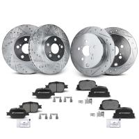 China Front & Rear Drilled Rotors & Ceramic Brake Pads for Scion tC 2005-2010 L4 2.4L for sale