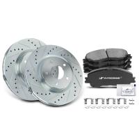 China Front Drilled Rotors & Ceramic Brake Pads for Nissan Rogue 2014-2017 2.0L for sale