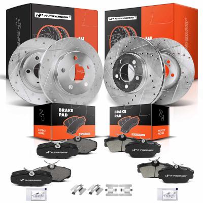 China Front & Rear Drilled Rotors & Ceramic Brake Pads for Ford Lincoln Mercury for sale