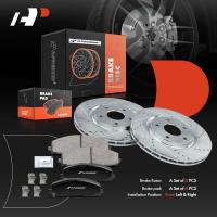 China Front Drilled Rotors & Ceramic Brake Pads for Chrysler Dodge Ram Volkswagen for sale
