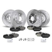China Front & Rear Drilled Rotors & Ceramic Brake Pads for Ford Lincoln Mercury for sale