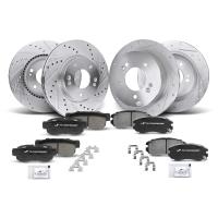 China Front & Rear Drilled Rotors & Ceramic Brake Pads for Hyundai Sonata Kia Optima for sale