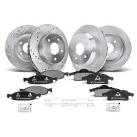 China Front & Rear Drilled Rotors & Ceramic Brake Pads for Jeep Grand Cherokee 99-02 for sale