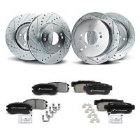 China Front & Rear Drilled Rotors & Ceramic Brake Pads for Hyundai Tucson 2005-2009 Kia for sale