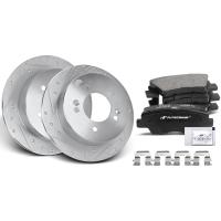 China Rear Drilled Rotors & Ceramic Brake Pads for Hyundai Sonata 2008-2010 2.4L for sale