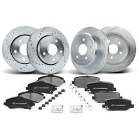 China Front & Rear Drilled Rotors & Ceramic Brake Pads for Jeep Wrangler 2007-2017 for sale