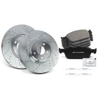 China Front Drilled Rotors & Ceramic Brake Pads for Ford Escape 13-17 Transit Connect for sale