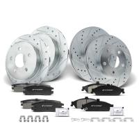 China Front & Rear Drilled Rotors & Ceramic Brake Pads for Olds Alero 99-04 Pontiac for sale