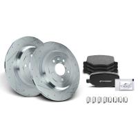 China Rear Drilled Rotors & Ceramic Brake Pads for Ford Explorer Edge Lincoln MKS MKT for sale