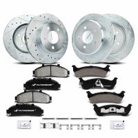 China Front & Rear Drilled Rotors & Ceramic Brake Pads for Ford Explorer Mercury for sale