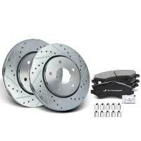 China Front Drilled Rotors & Ceramic Brake Pads for Dodge Grand Caravan Chrysler Ram for sale