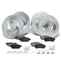 China Front & Rear Drilled Rotors & Ceramic Brake Pads for Ford Fusion Mazda 6 Lincoln for sale