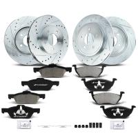 China Front & Rear Drilled Rotors & Ceramic Brake Pads for Ford Mazda Mercury for sale