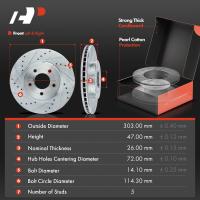 China Front & Rear Drilled Rotors & Ceramic Brake Pads for Ford Mazda Mercury for sale