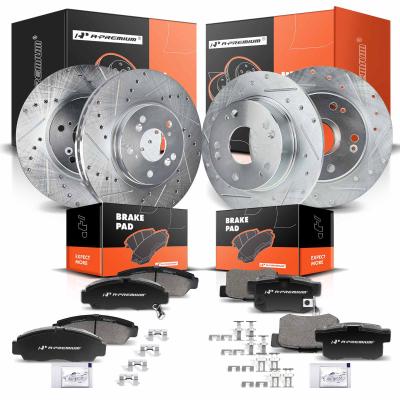 China Front & Rear Drilled Rotors & Ceramic Brake Pads for Honda Accord 03-04 Acura for sale