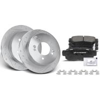 China Rear Drilled Rotors & Ceramic Brake Pads for Hyundai Sonata 06-08 Tucson Kia for sale