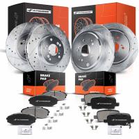 China Front & Rear Drilled Rotors & Ceramic Brake Pads for Acura MDX 2001-2002 V6 3.5L for sale