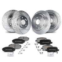 China Front & Rear Drilled Rotors & Ceramic Brake Pads for Acura MDX 2001-2002 V6 3.5L for sale
