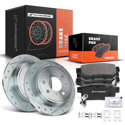 China Rear Drilled Rotors & Ceramic Brake Pads for Acura Integra 90-01 Honda Civic for sale