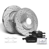 China Front Drilled Rotors & Ceramic Brake Pads for Mazda 3 2004-2013 5 2006-2012 for sale