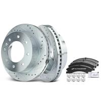 China Front Drilled Rotors & Ceramic Brake Pads for Chevy Silverado 2500 HD 11-19 GMC for sale