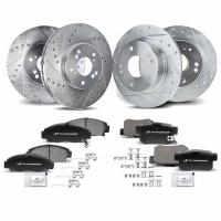 China Front & Rear Drilled Rotors & Ceramic Brake Pads for Honda Accord 03-07 Acura for sale