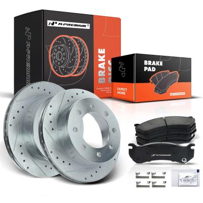 China Rear Drilled Rotors & Ceramic Brake Pads for Chevrolet Silverado 2500 99-04 GMC for sale
