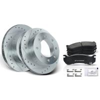 China Rear Drilled Rotors & Ceramic Brake Pads for Chevrolet Silverado 2500 99-04 GMC for sale