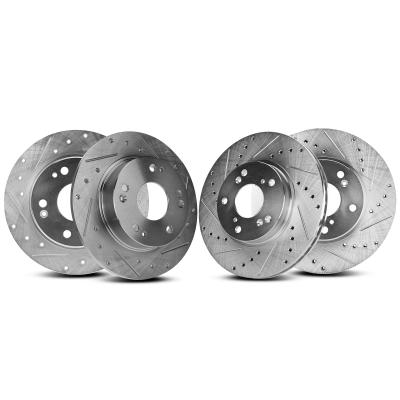China Front & Rear Drilled Brake Rotors for Honda Accord 2003-2007 L4 2.4L LX EX for sale