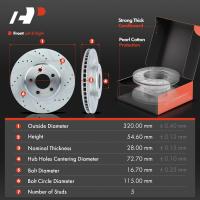 China Front Drilled Rotors & Ceramic Brake Pads for Chrysler 300 Dodge Challenger for sale