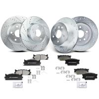China Front & Rear Drilled Rotors & Ceramic Brake Pads for Toyota Camry 07-11 Lexus for sale