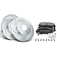 China Front Drilled Rotors & Ceramic Brake Pads for Honda Civic 96-05 Insight Acura EL for sale