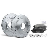 China Front Drilled Rotors & Ceramic Brake Pads for Ford F-150 04-08 Lincoln Mark LT for sale