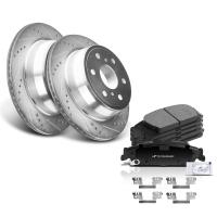 China Rear Drilled Rotors & Ceramic Brake Pads for Chevy Silverado 1500 GMC Sierra 1500 for sale