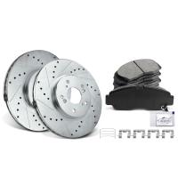 China Front Drilled Rotors & Ceramic Brake Pads for Honda Accord 03-07 Acura TL CL TSX for sale