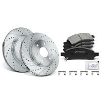 China Front Drilled Rotors & Ceramic Brake Pads for Buick Enclave Chevy GMC for sale