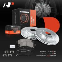 China Front Drilled Rotors & Ceramic Brake Pads for Buick Enclave Chevy GMC for sale