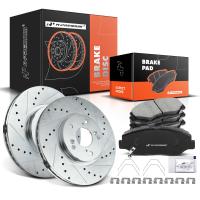 China Front Drilled Rotors & Ceramic Brake Pads for Honda Accord 2008-2012 Pilot 03-08 for sale