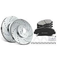 China Front Drilled Rotors & Ceramic Brake Pads for Honda Accord 2008-2012 Pilot 03-08 for sale