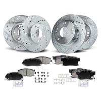 China Front & Rear Drilled Rotors & Ceramic Brake Pads for Honda Accord 2003-2007 for sale