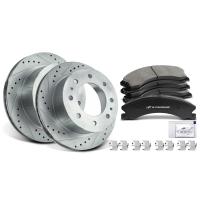 China Rear Drilled Rotors & Ceramic Brake Pads for Chevy Silverado 2500 HD GMC for sale