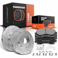 China Front Drilled Rotors & Ceramic Brake Pads for Nissan Maxima 09-14 16-19 319.6mm for sale