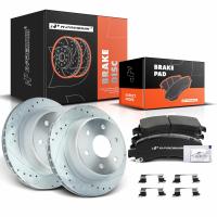 China Rear Drilled Rotors & Ceramic Brake Pads for Chevy Tahoe Cadillac GMC for sale