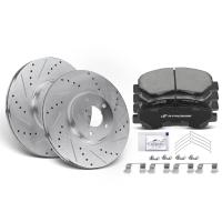 China Front Drilled Rotors & Ceramic Brake Pads for Nissan Maxima 09-14 16-19 319.6mm for sale
