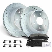 China Rear Drilled Rotors & Ceramic Brake Pads for Chevy Tahoe Cadillac GMC for sale
