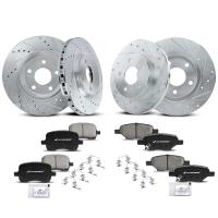China Front & Rear Drilled Rotors & Ceramic Brake Pads for Chevy Pontiac Saturn for sale