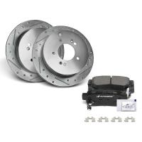 China Rear Drilled Rotors & Ceramic Brake Pads for Hyundai Santa Fe 01-06 Tucson Kia for sale