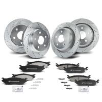 China Front & Rear Drilled Rotors & Ceramic Brake Pads for Dodge Ram 1500 for sale