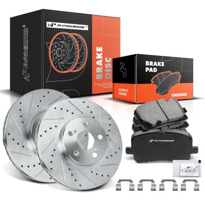 China Front Drilled Rotors & Ceramic Brake Pads for Toyota Corolla 03-08 Pontiac Vibe for sale