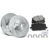 China Front Drilled Rotors & Ceramic Brake Pads for Toyota Corolla 03-08 Pontiac Vibe for sale